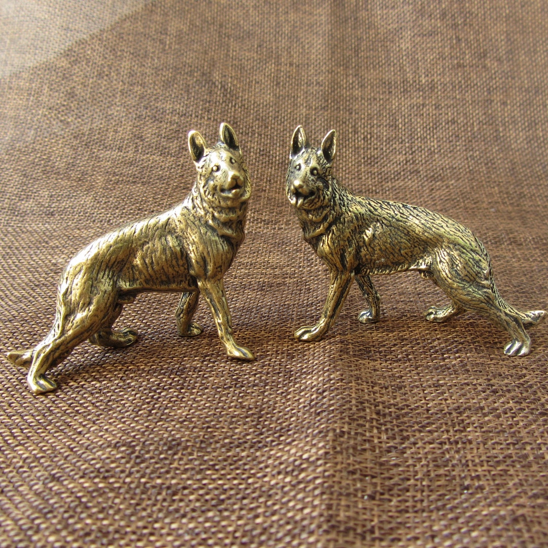 Vintage Antique Brass Small German Shepherd Dog Figurine Tiny Retro ...