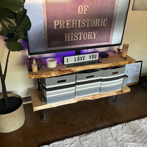 Live Edge Tv Stand - Etsy