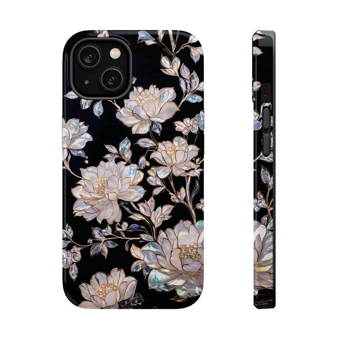 Korean Mother-of-pearl Inlay Masterpiece Inspired Print, Elegant Floral ...