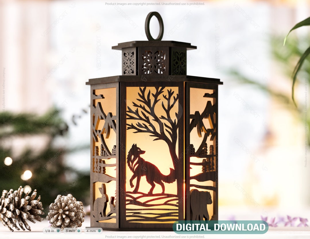 Arctic Glow: 3D Polar Animal Arctic Scene Laser Cut Lantern With ...