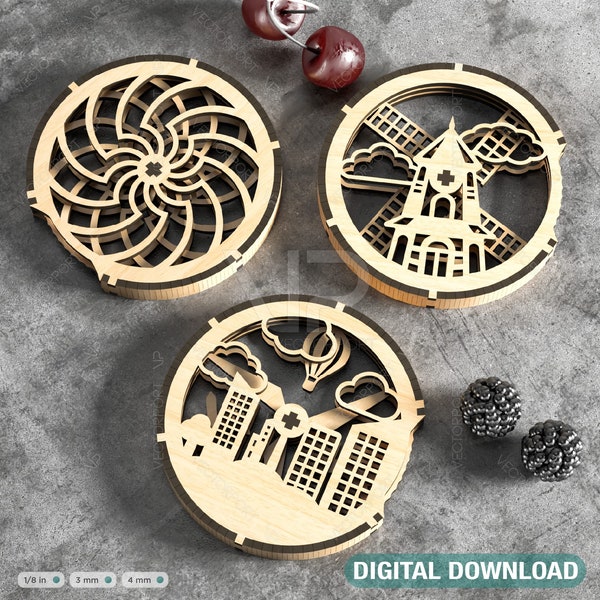 Laser Cut Coaster - Etsy UK