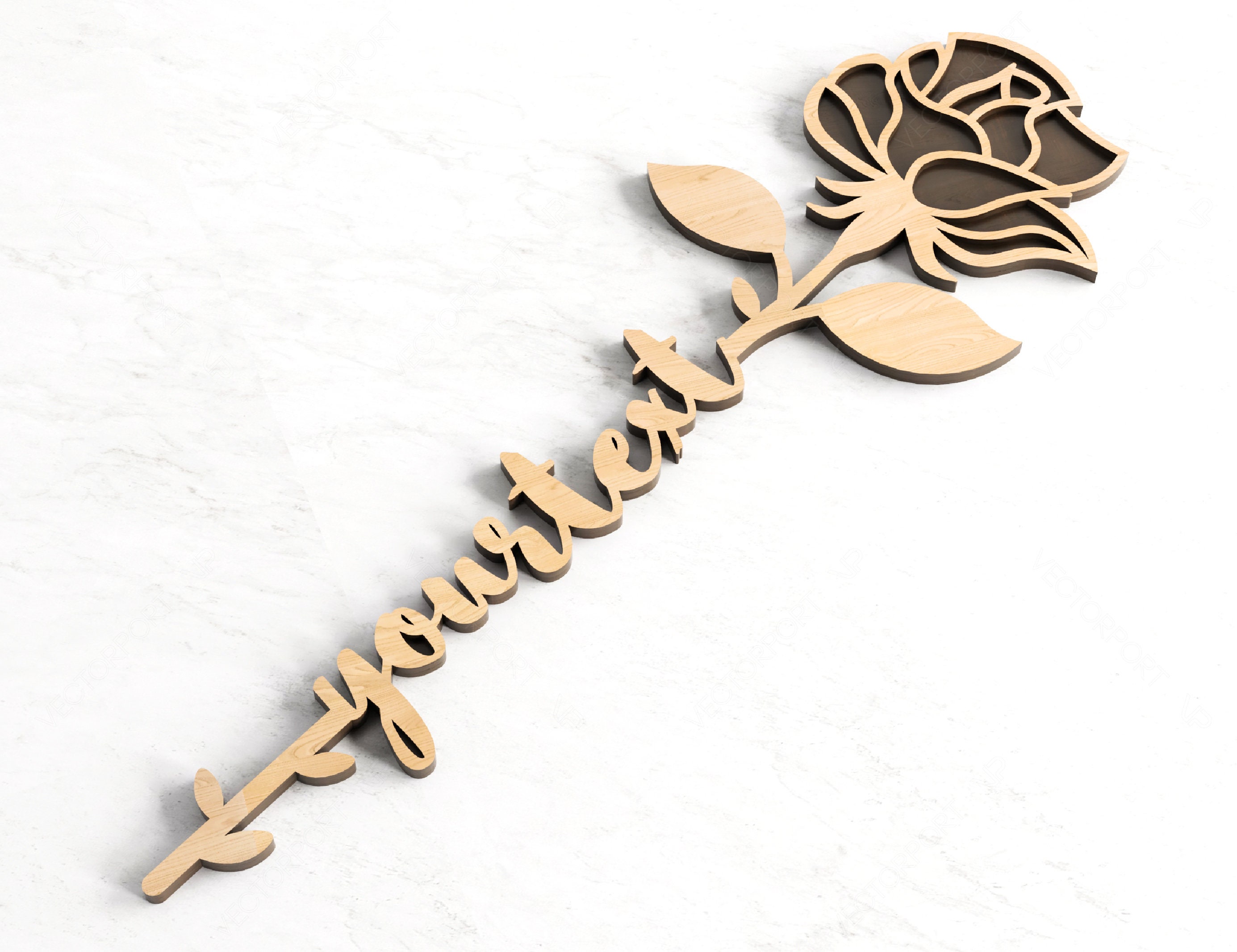 Rose Laser Cut Out Art Valentine Day Acrylic Wood - Etsy UK