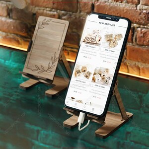 Modern Minimalist Phone Stand | Laser Cut SVG File | Mobile Holder ...