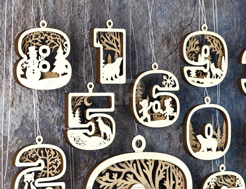 Numbered Magic: Festive Number Ornaments Decorations for New Year ...