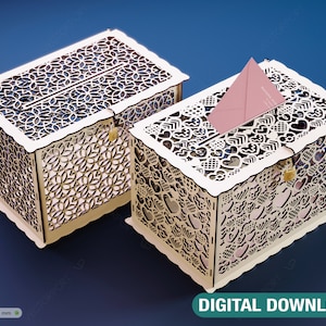 Decorative Wedding Gift Card Box Decoration Wooden Card Money Box Case ...