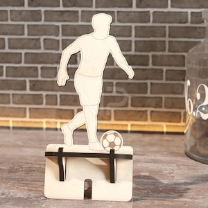 Phone Stand Football Player, Soccer Ball Cut Mobile Stand Cell Phone ...