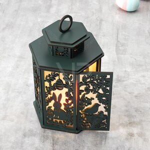 Easter Lamp Candle Holder Ornaments Light Bunny Tealight Lamp Night ...