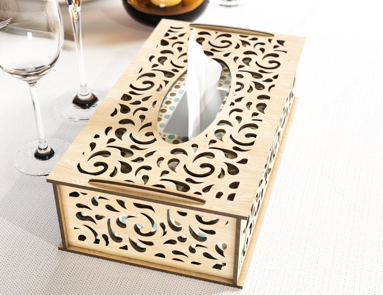 Flowers Decorative Laser Cut Tissue Box Heart Shape Tabletop - Etsy