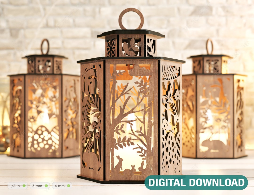 Easter Lamp Candle Holder Ornaments Light Bunny Opener Lantern ...