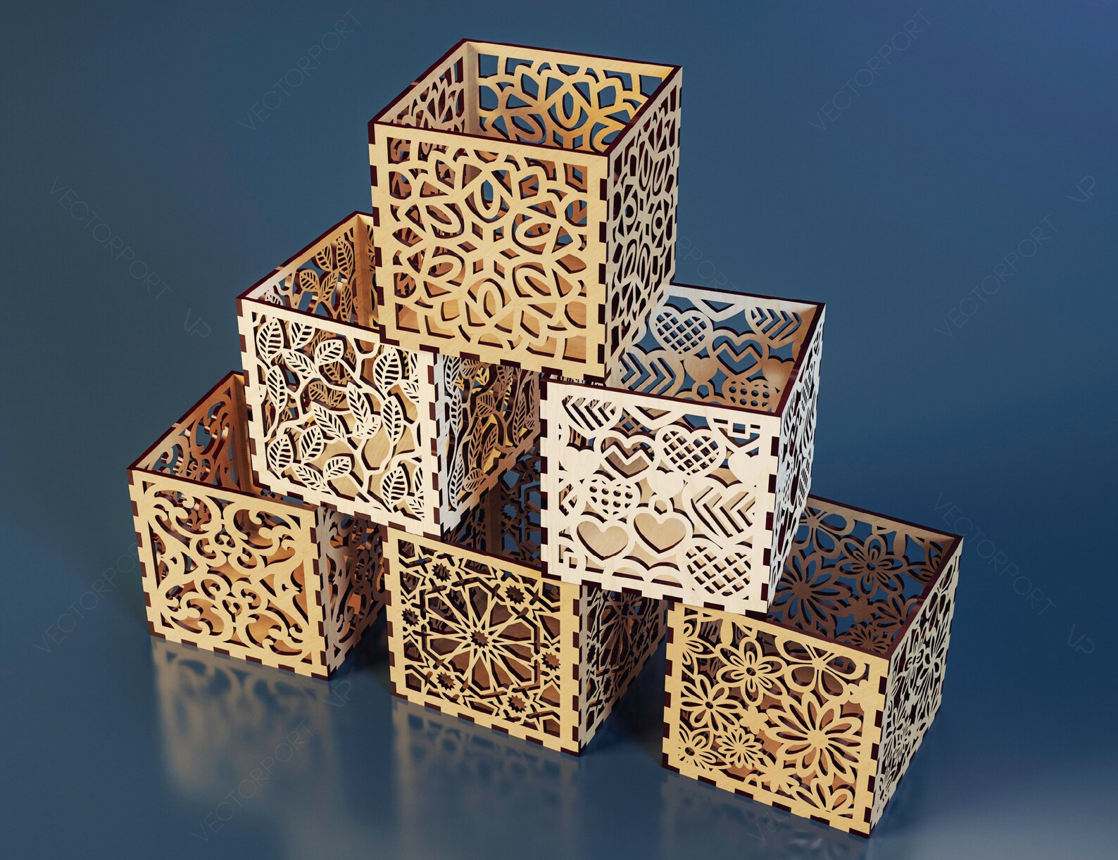 Decorative Laser Cutting Wooden Box Geometric Ornamental Gift - Etsy