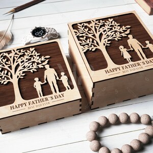 Father's Day Engraved Gift Box – Dad & Son/daughter Themed Laser Cut ...