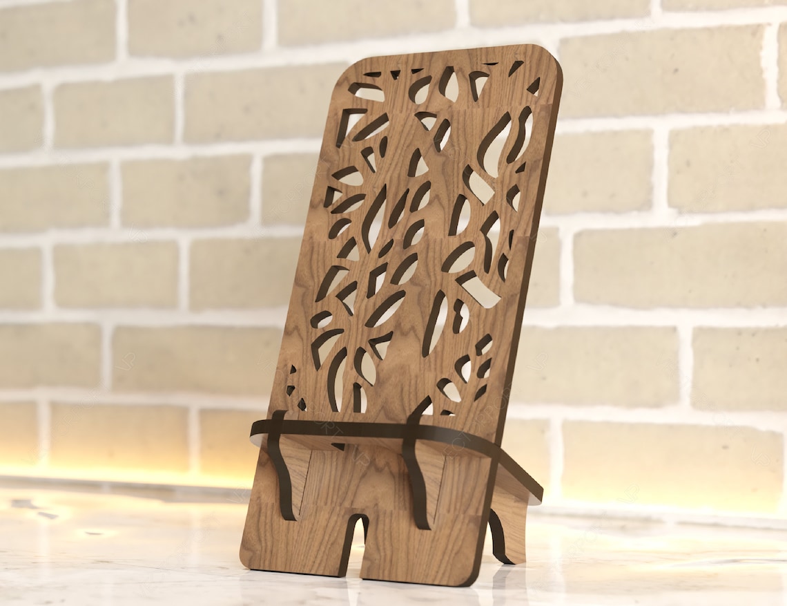 Laser Cut Wooden Mobile Phone Stand Cell Phone Holder Digital - Etsy