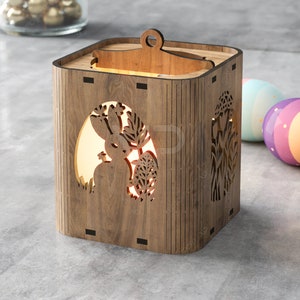 Easter Lamp Candle Holder Ornaments Light Bunny Tealight Lamp Night ...