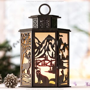 Arctic Glow: 3D Polar Animal Arctic Scene Laser Cut Lantern With ...