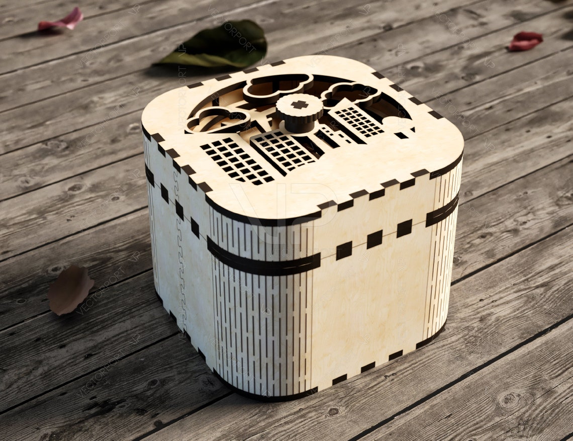 Laser Cut Keepsake Box With Rotating Feature - Laser Cut Spinner Gift ...