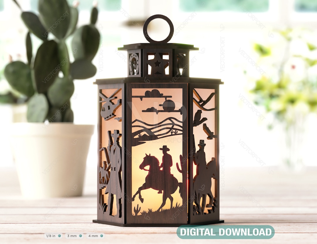 Cowboy Adventure Lantern: Light up the Wild West Laser Cut Tealight ...