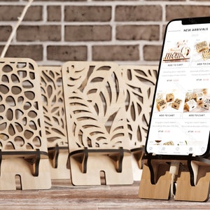 Laser Cut Wooden Mobile Phone Stand Cell Phone Holder Digital Download ...
