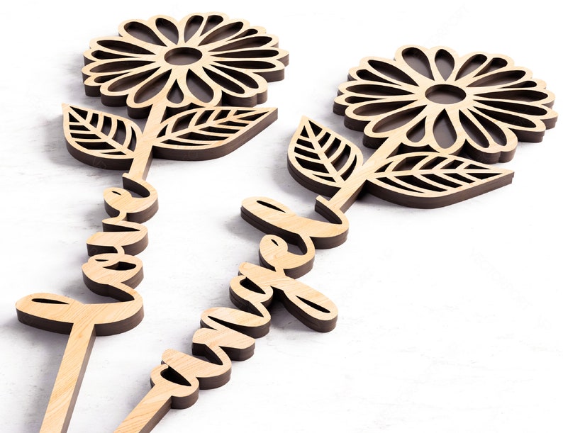 Daisy Laser Cut Out Art Valentine Day Acrylic Wood - Etsy