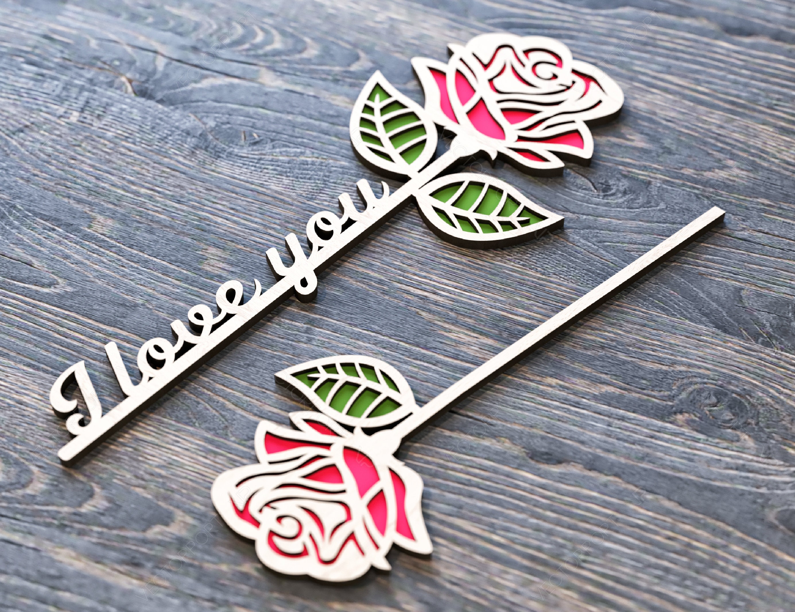 Rose Flower Laser Cut Out Art Valentine Day Acrylic Wood - Etsy
