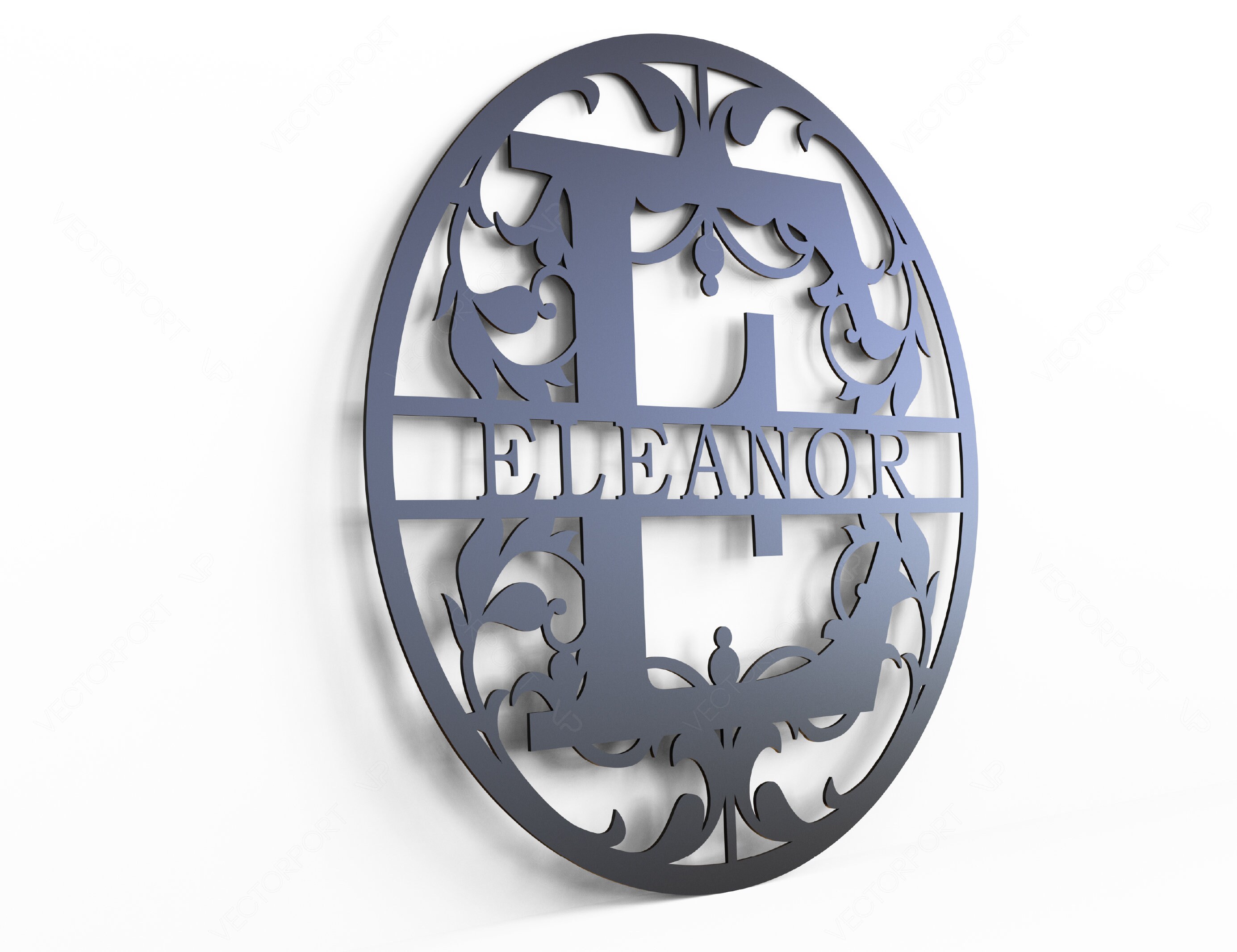 Floral Round Split Regal Monogram Alphabet Letters Laser Cut - Etsy