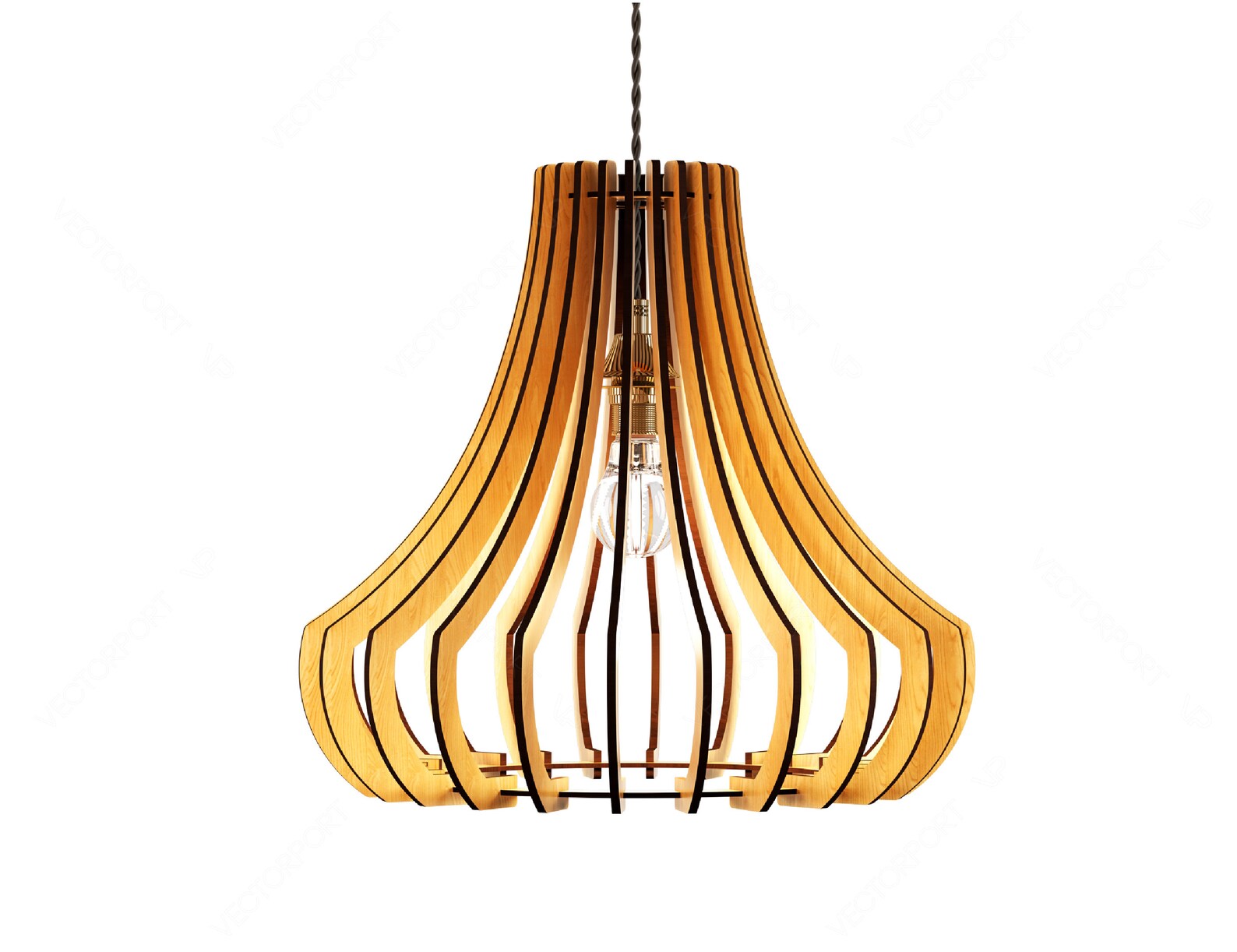 Round Modern Wood Pendant Light Chandelier Lamp Lampshade - Etsy UK