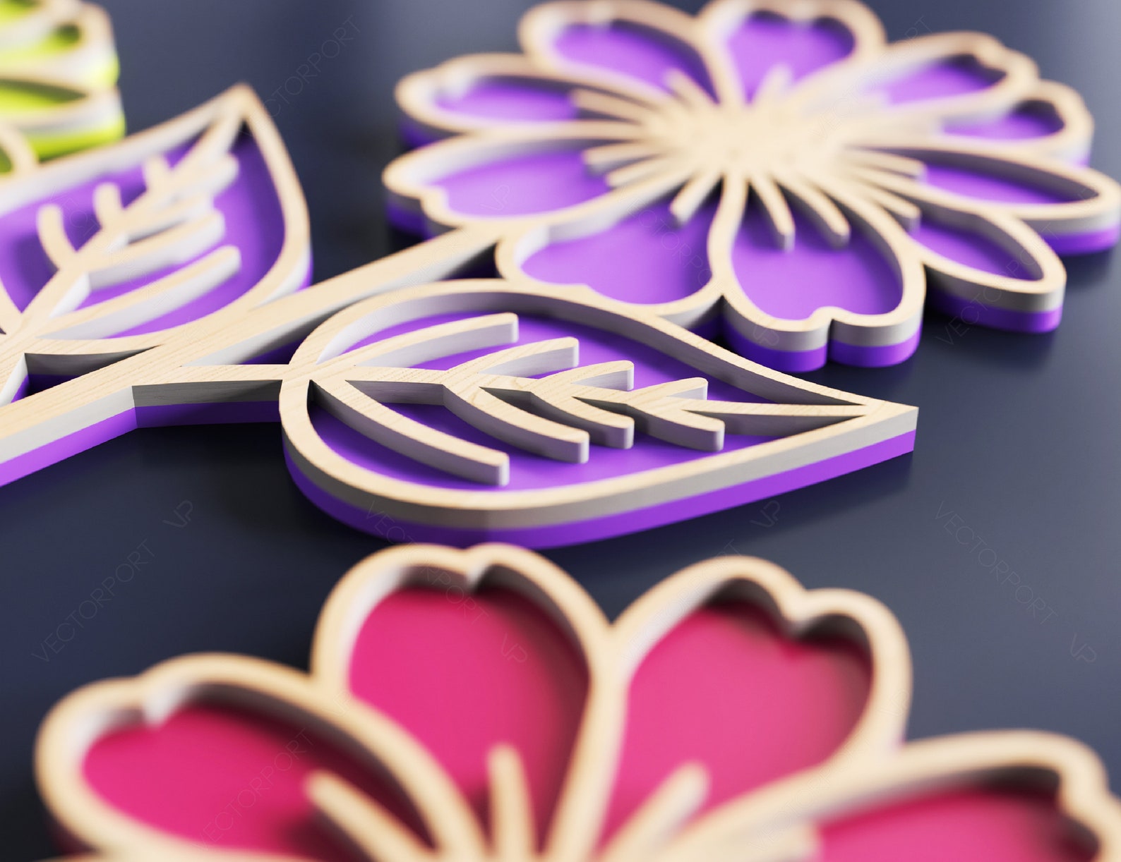 Flower Laser Cut Out Art Gift Day Acrylic Wood Personalized - Etsy