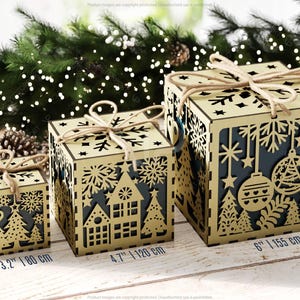 Holiday Ornament Keepsake Box | Christmas Laser Cut Box | Wooden Gift ...