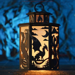 Dragon's Breath Lantern: Detailed Laser-cut Artwork, Mystical 3D ...