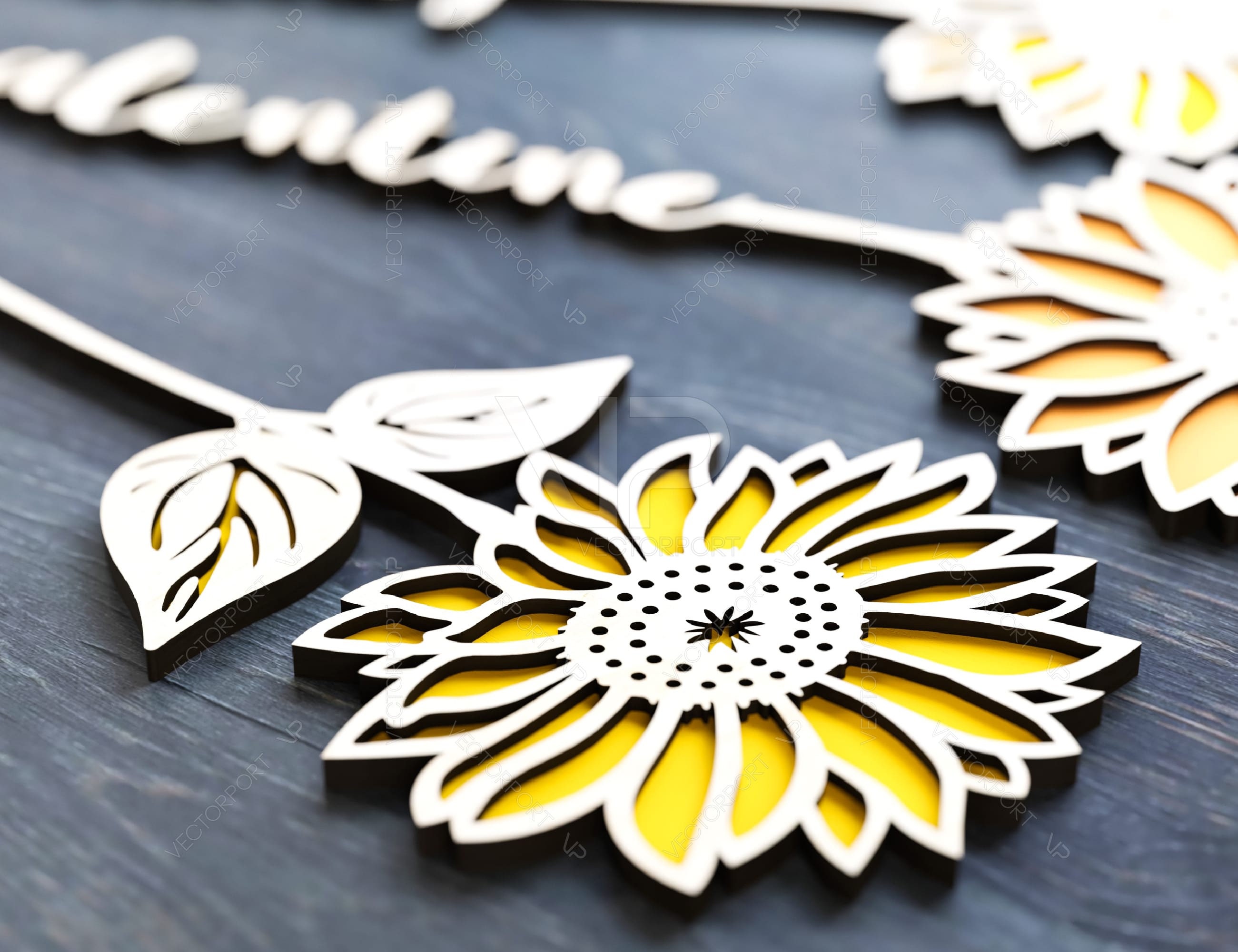 Sunflower Laser Cut Out Stick With Tag for Laser Cutting Art Valentine ...