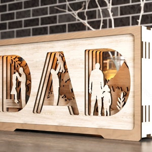 Multilayer Standing Dad and Daughter 3D Happy Fathers Day Gift for Dad ...