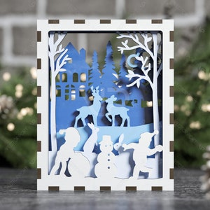 Layered Christmas Multilayer Christmas Gift Ornament Snowman Deer ...