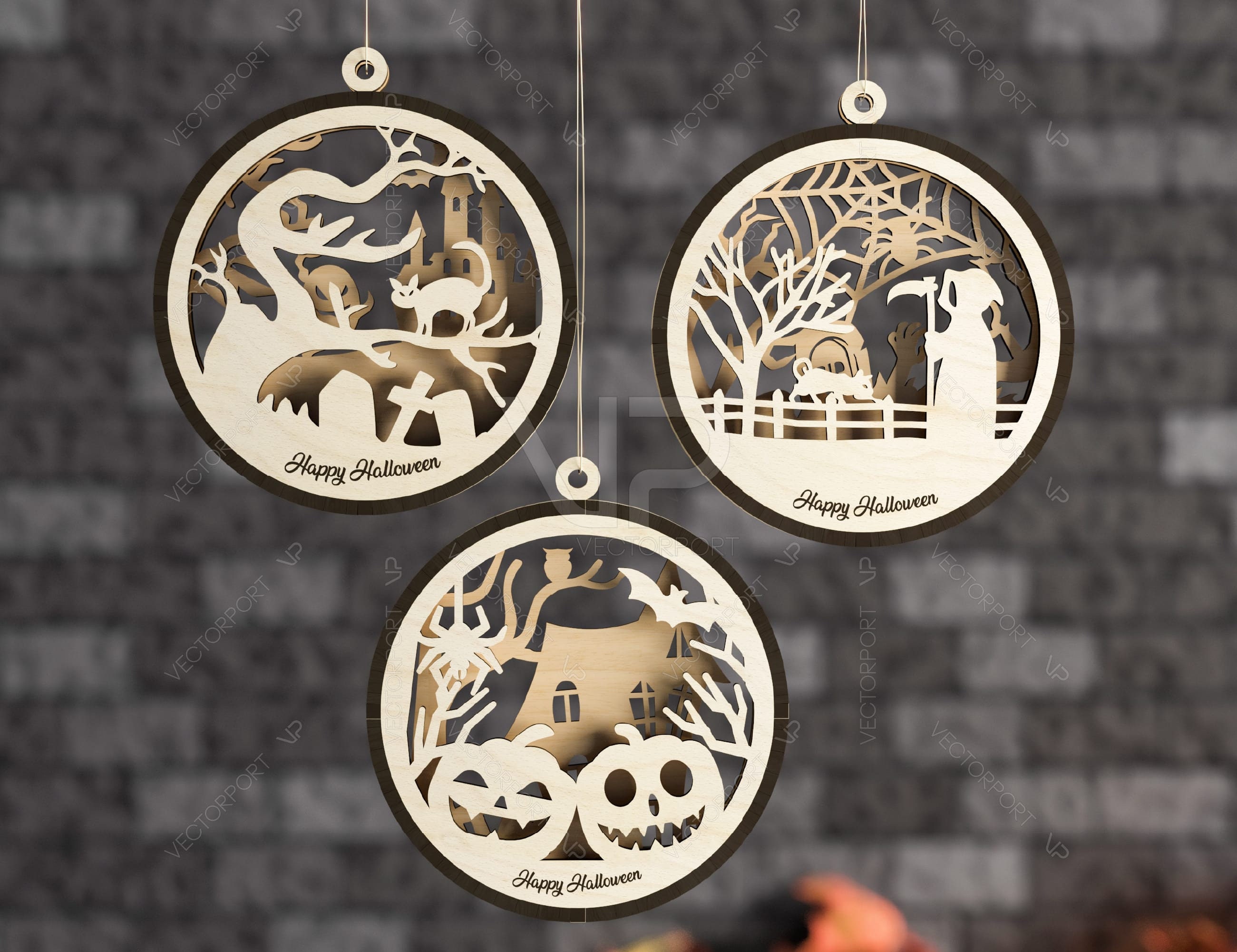 Halloween Decoration Balls Craft Hanging Bauble Pumpkin Cat Spider ...