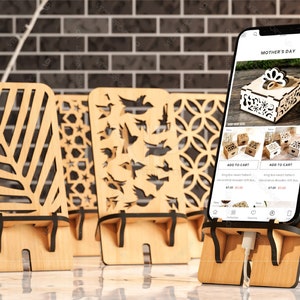 Laser Cut Wooden Mobile Phone Stand Cell Phone Holder Digital Download ...