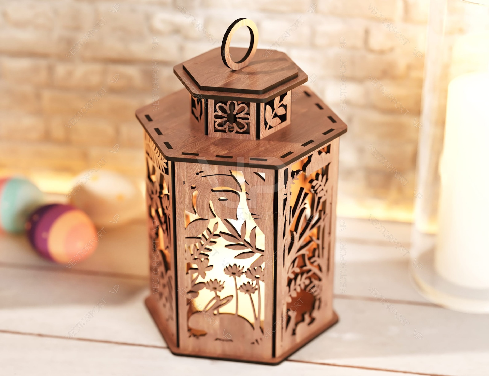 Easter Lamp Candle Holder Ornaments Light Bunny Opener Lantern ...