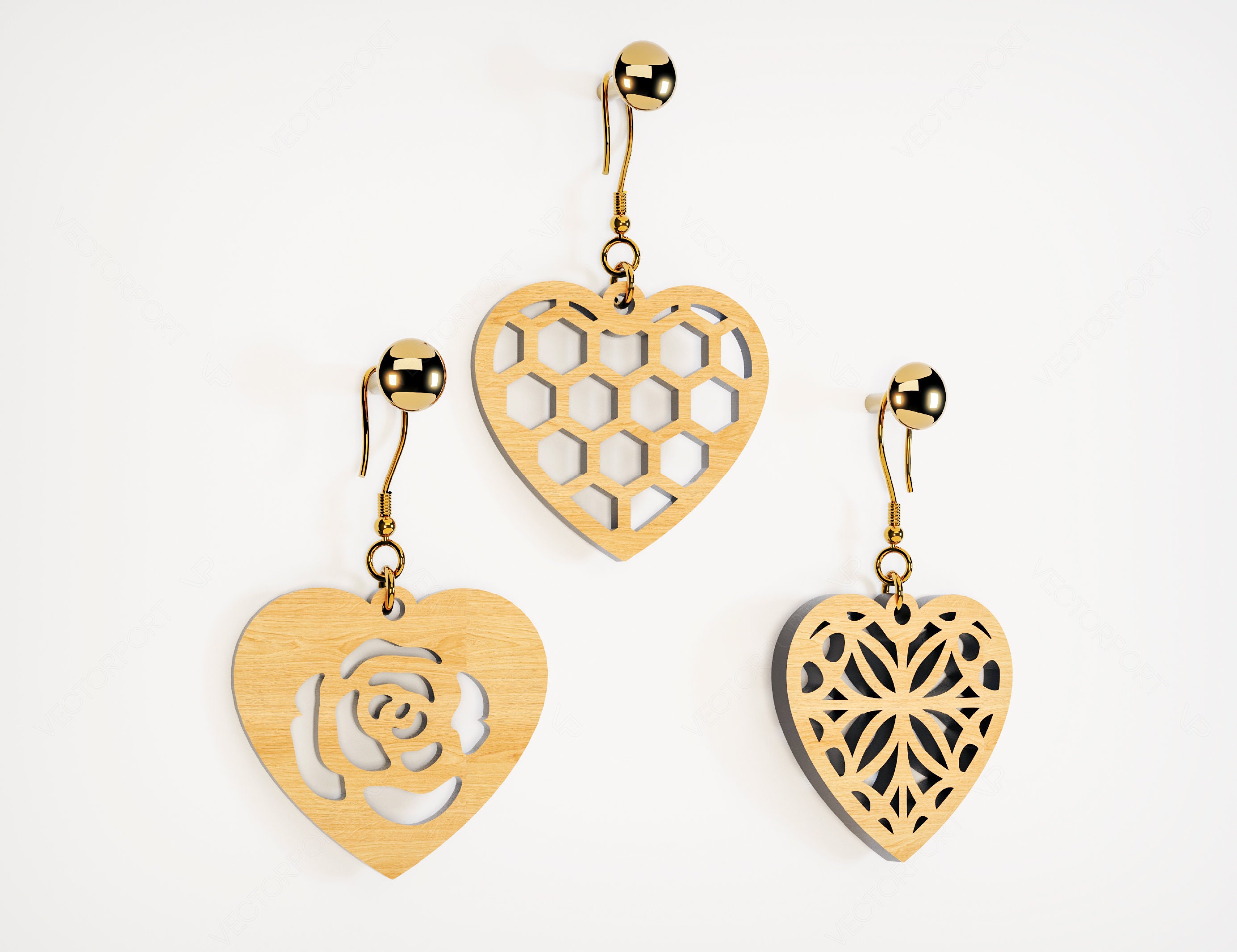 Heart Shape Earring Svg Gloforge Cricut Jewelry Pendants Laser - Etsy