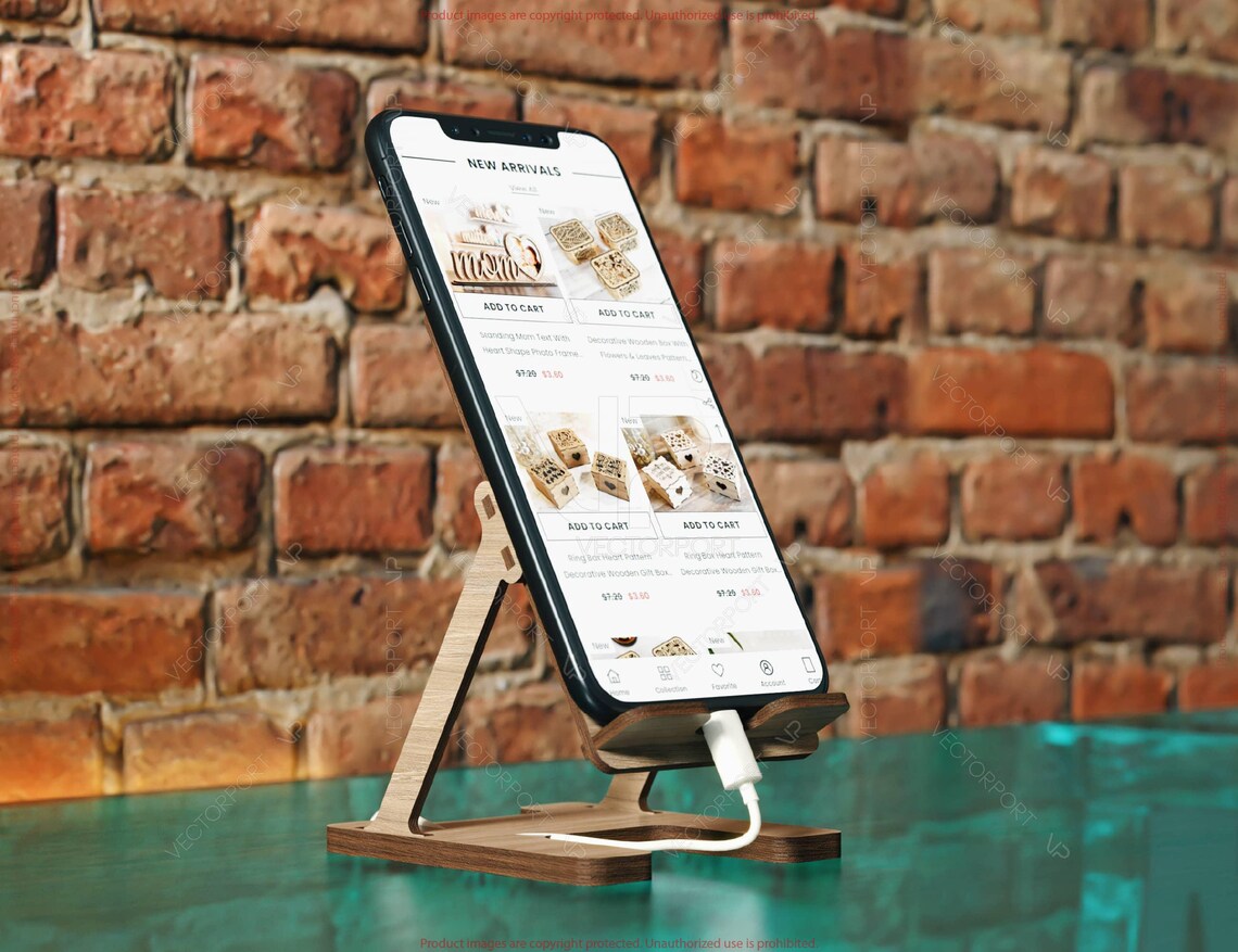 Modern Minimalist Phone Stand | Laser Cut SVG File | Mobile Holder ...