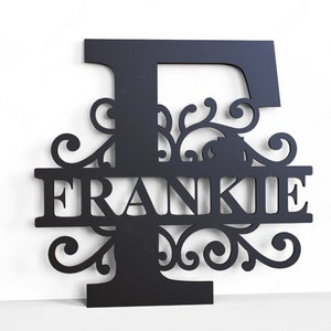 Floral Split Regal Monogram Alphabet Letters Laser Cut Name Sign ...