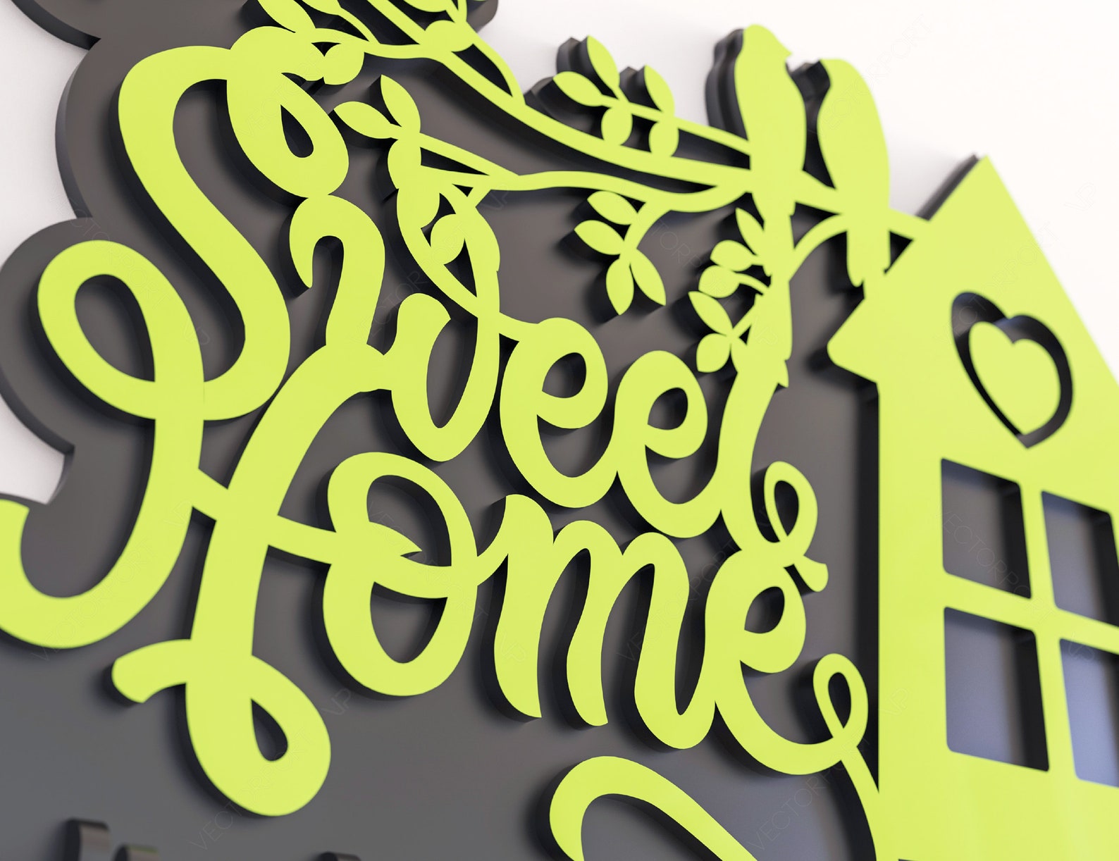 Laser Cut Key Holder Wall Mounted Decorative Hanger Love Birds - Etsy