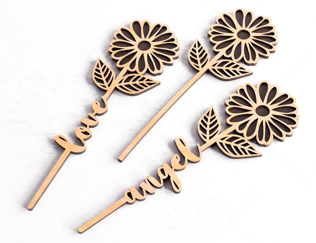 Daisy Laser Cut Out Art Valentine Day Acrylic Wood - Etsy