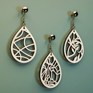 Floral Earrings Bundle Laser Cut SVG Dxf Tear Drop Templates for Women ...