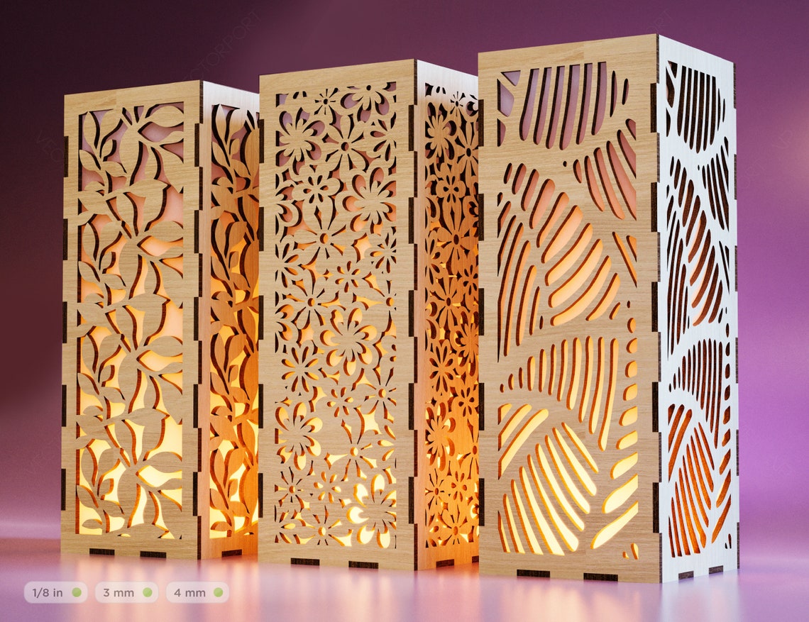 Decorative Wooden Table Lamp Lantern Candle Holder Laser Cut - Etsy