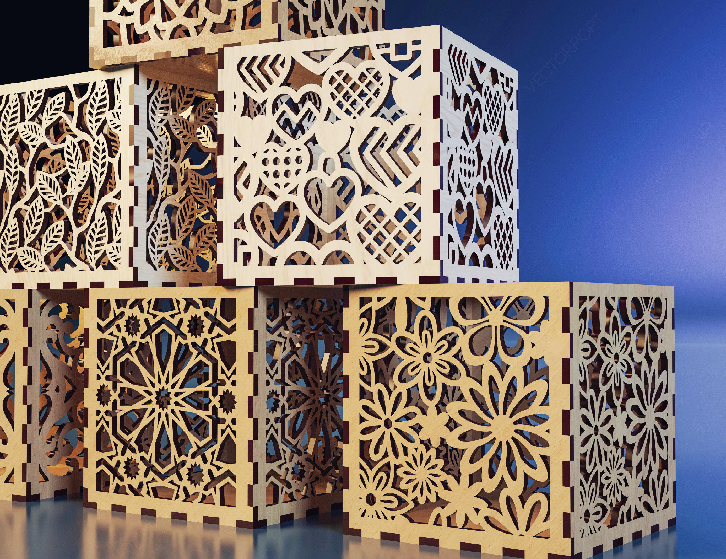 Decorative Laser Cutting Wooden Box Geometric Ornamental Gift - Etsy