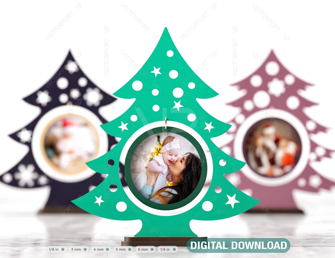 Standing Christmas Tree Photo Frame Tree Decorations Craft Standing New ...