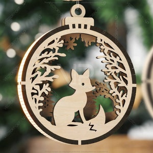 3D Christmas Ornament Set Tree Decorations Craft Hanging Bauble Snowy ...