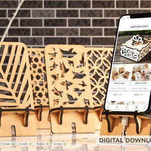 Laser Cut Wooden Mobile Phone Stand Cell Phone Holder Digital - Etsy