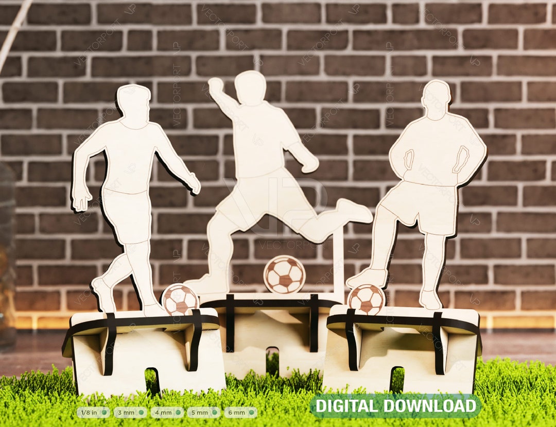 Phone Stand Football Player, Soccer Ball Cut Mobile Stand Cell Phone ...