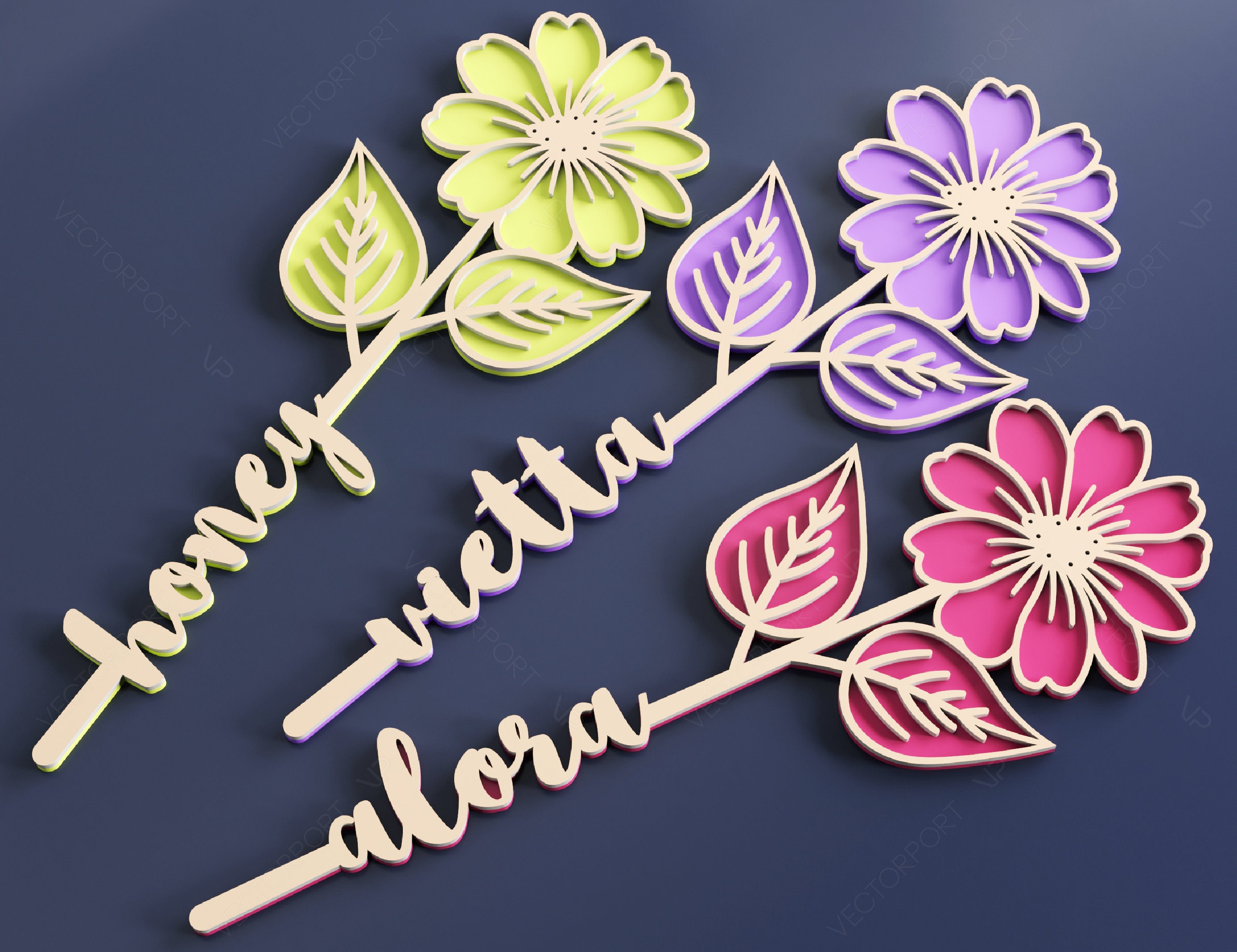 Flower Laser Cut Out Art Gift Day Acrylic Wood Personalized - Etsy