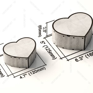 Heart Shape Laser Cut Wooden Gift Box for Valentines Day, Jewelry Case ...