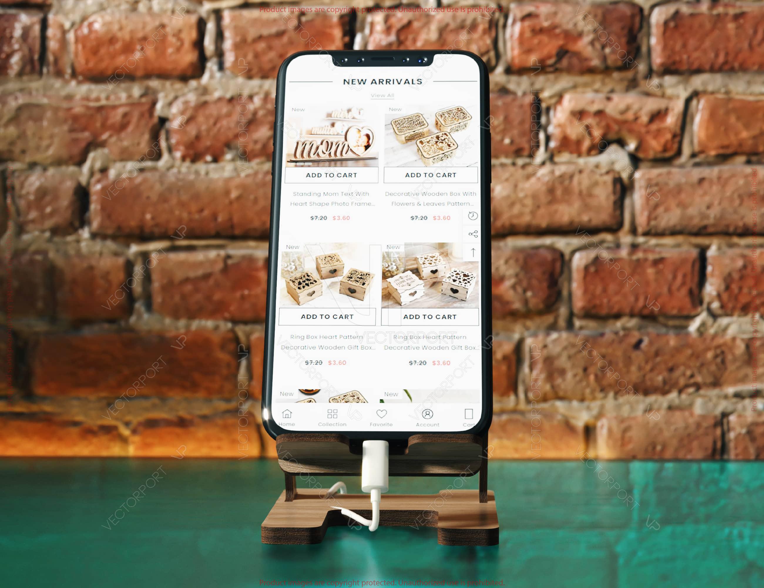 Modern Minimalist Phone Stand | Laser Cut SVG File | Mobile Holder ...