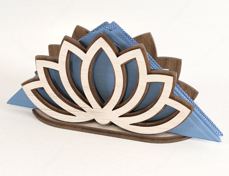 Lotus Flower Decorative Napkin Holder Laser Cut Heart Leaf - Etsy